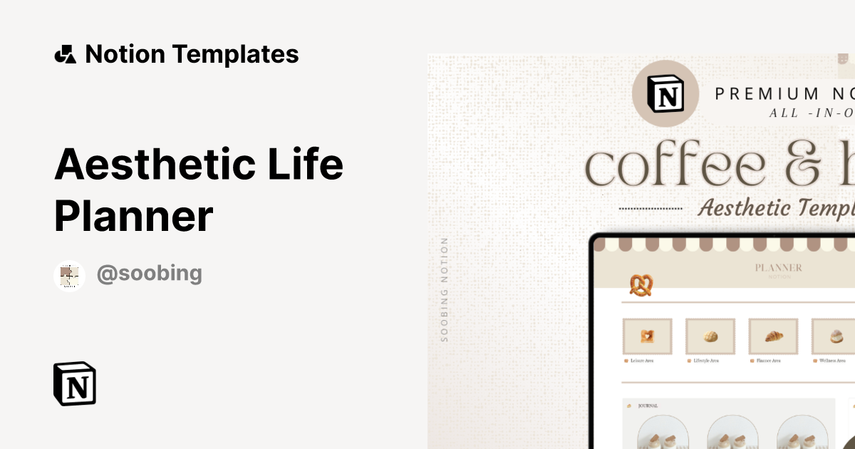 Aesthetic Life Planner Template | Notion Marketplace