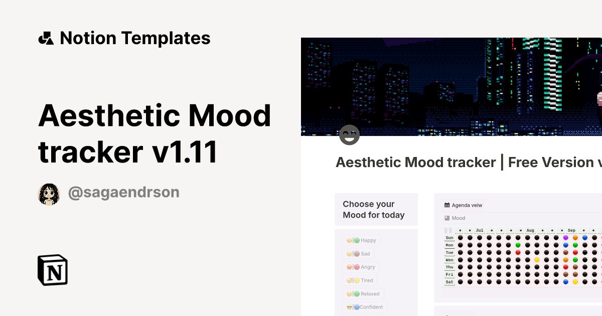 Aesthetic Mood tracker v1.11 Template | Notion Marketplace
