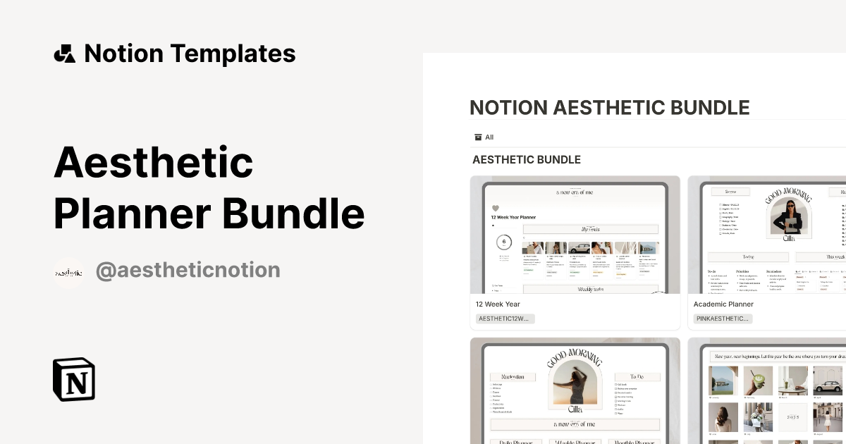 Aesthetic Planner Bundle Template by My Aesthetic Notion | Notion Marketplace