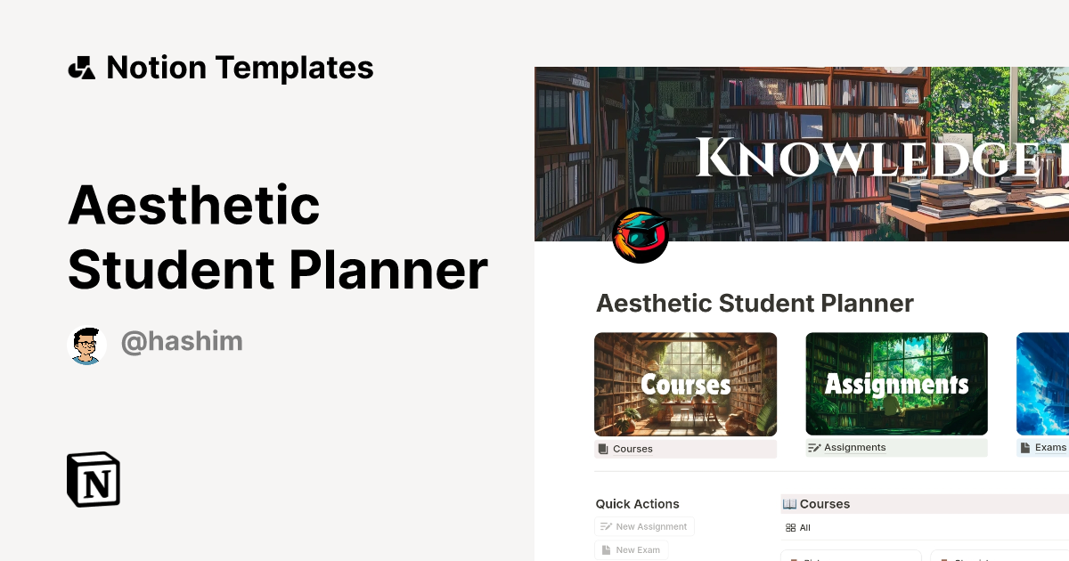 Aesthetic Student Planner Template | Notion Marketplace