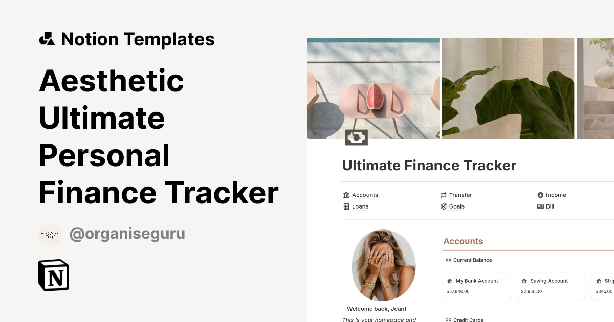 Aesthetic Ultimate Personal Finance Tracker Template by OrganiseGuru ...