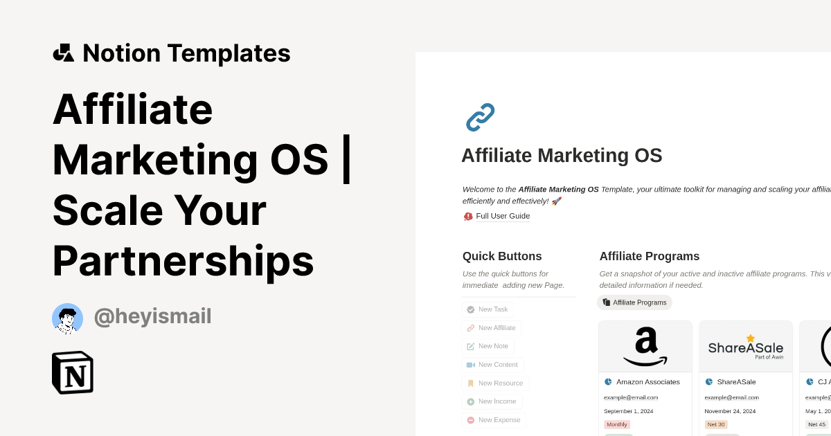 Affiliate Marketing OS | Scale Your Partnerships Template by heyismail ...