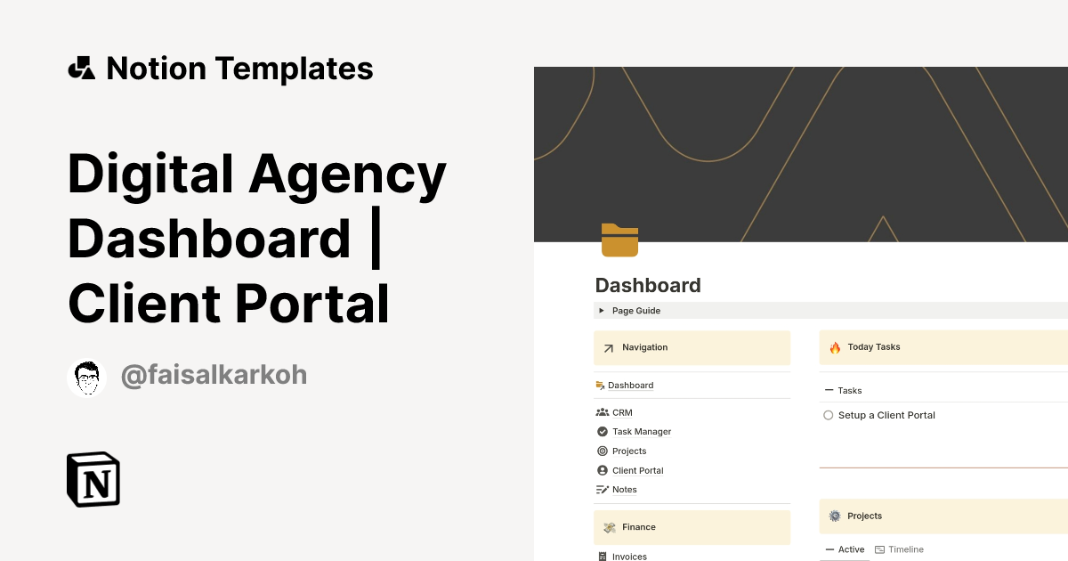 Digital Agency Dashboard | Client Portal Template | Notion Marketplace