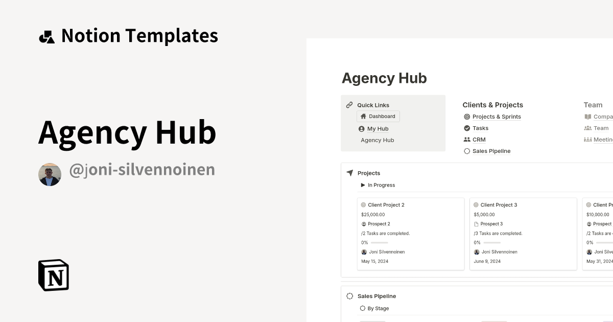 Agency Hub Template | Notion Marketplace