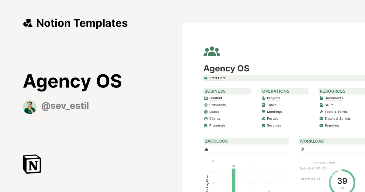 Agency OS Template by Sev Estil | Notion Marketplace