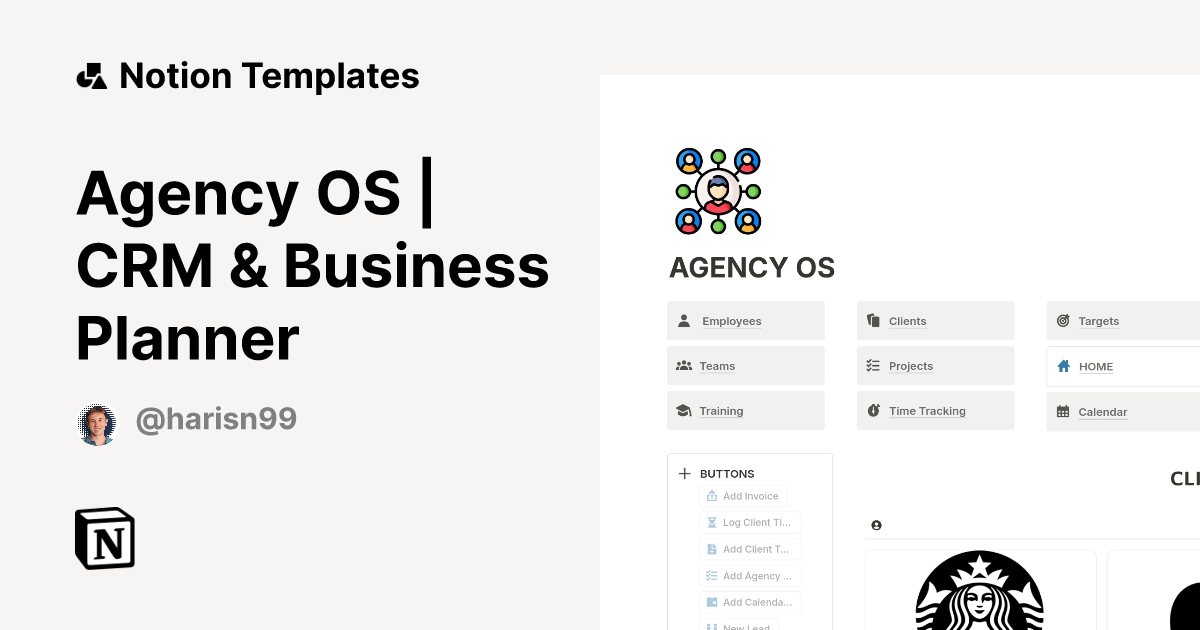 Agency OS | CRM & Business Planner Template | Notion Marketplace