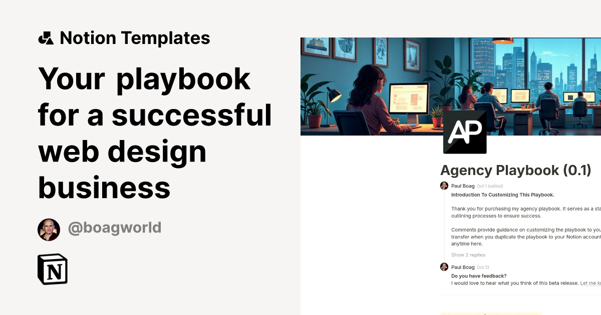 Your playbook for a successful web design business Template by Paul Boag | Notion Marketplace