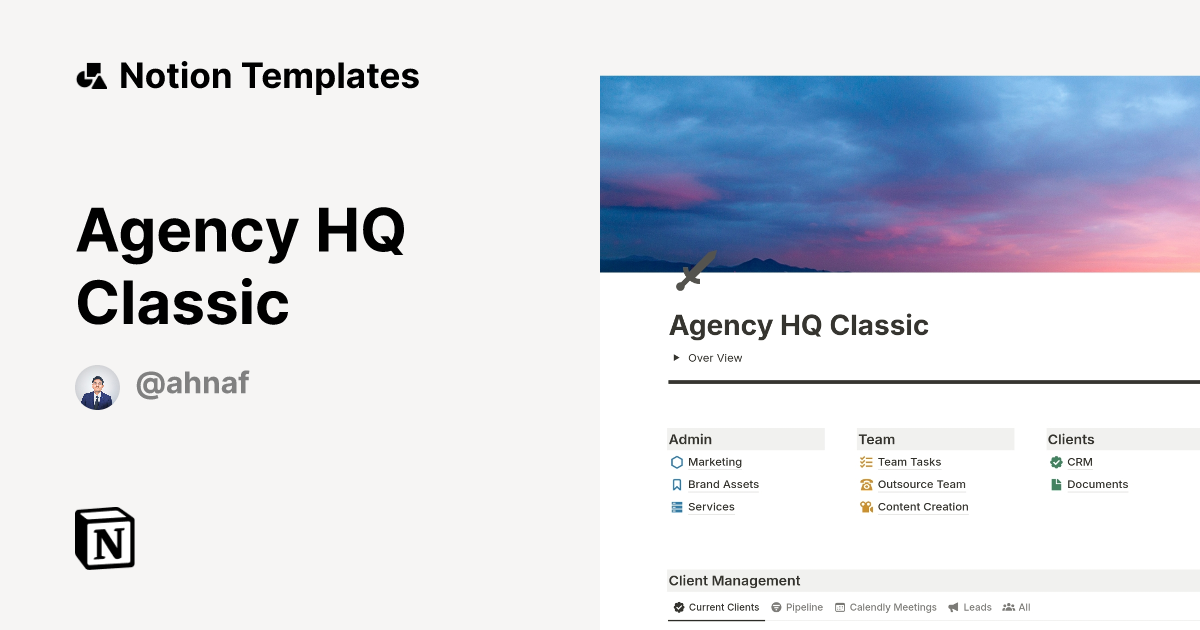 Agency HQ Classic Template | Notion Marketplace