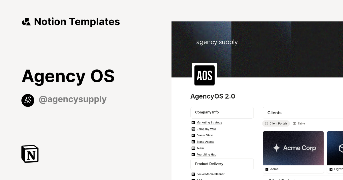 Agency OS Template | Notion Marketplace