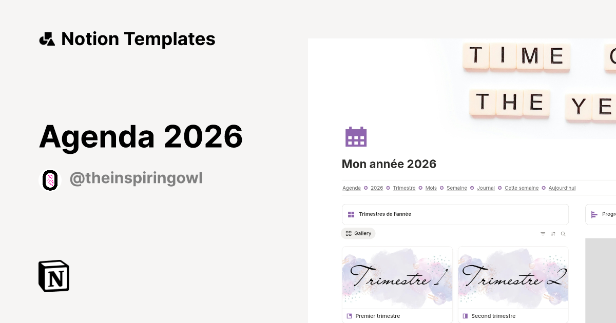 Agenda 2026 Template by The Inspiring Owl | Notion Marketplace