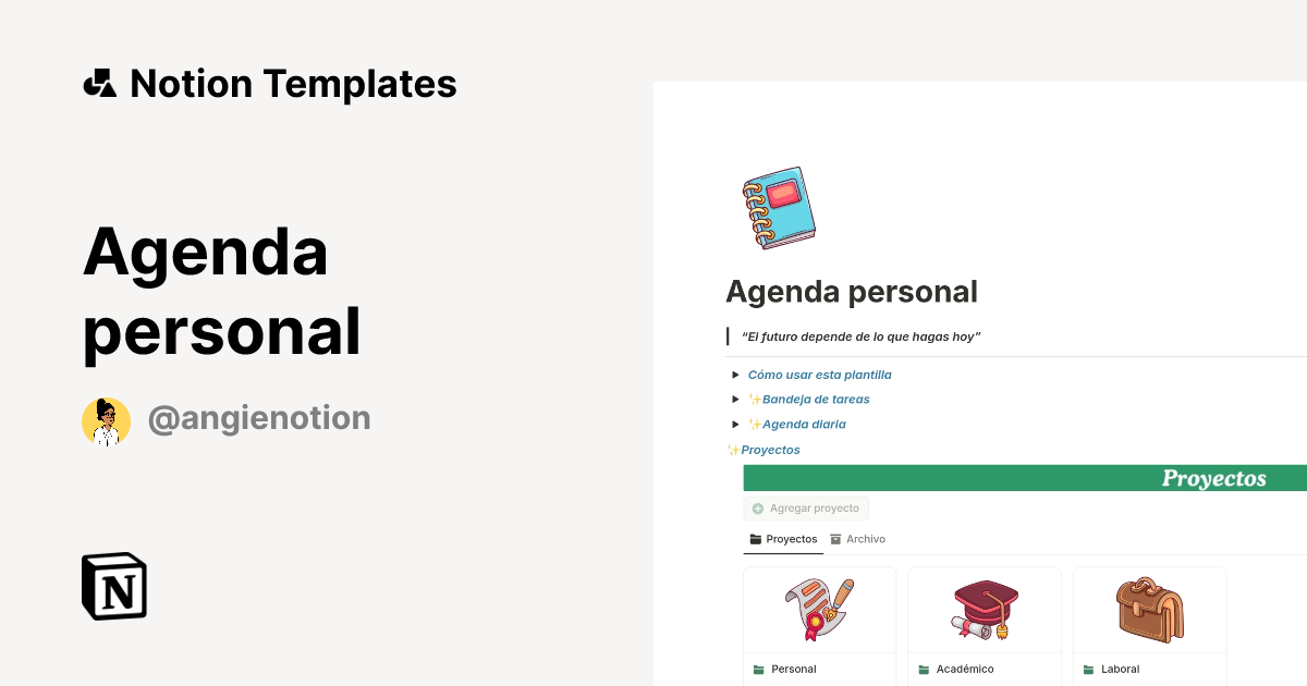 Agenda personal Template | Notion Marketplace