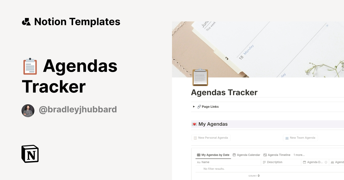📋 Agendas Tracker Template | Notion Marketplace