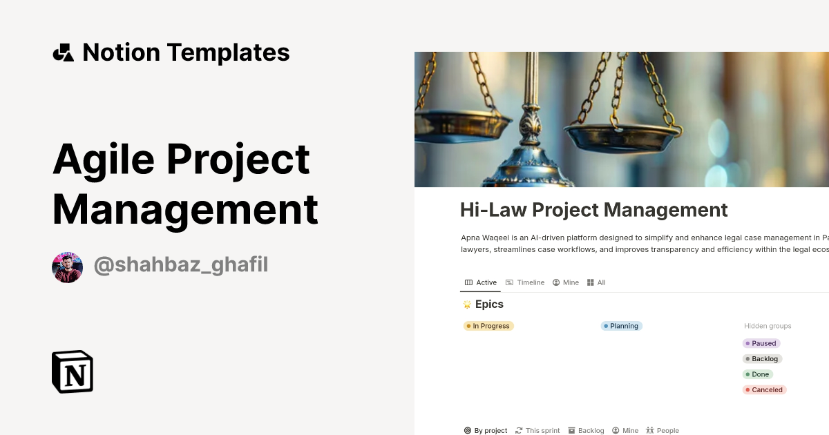 Agile Project Management Template | Notion Marketplace