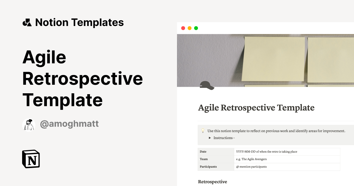 Agile Retrospective Template Template | Notion Marketplace