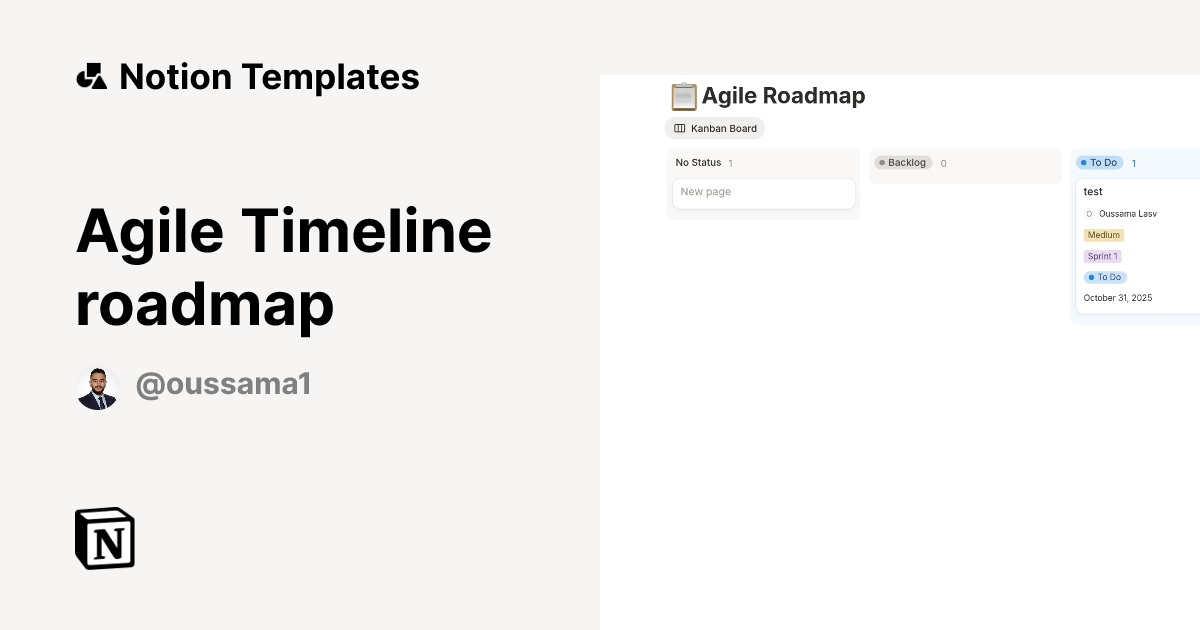 Agile Timeline roadmap Template by Oussama L. | Notion Marketplace