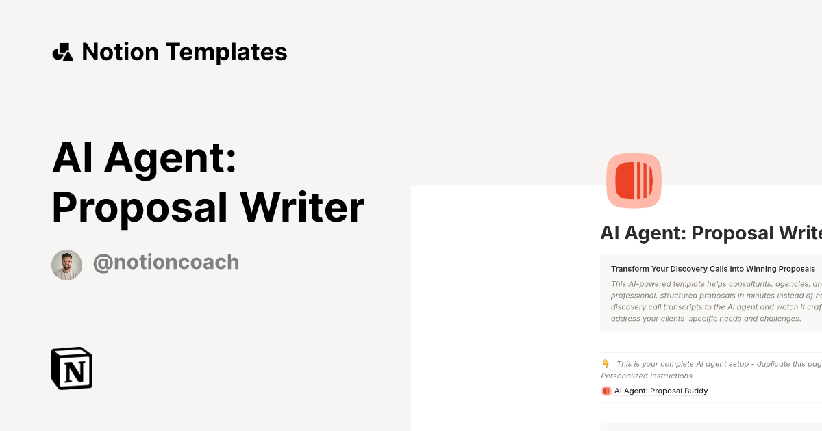 AI Agent: Proposal Writer Template | Notion Marketplace