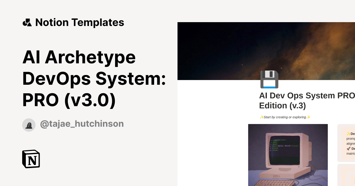 AI Archetype DevOps System: PRO (v3.0) Template by Tajae Y. Hutchinson ...