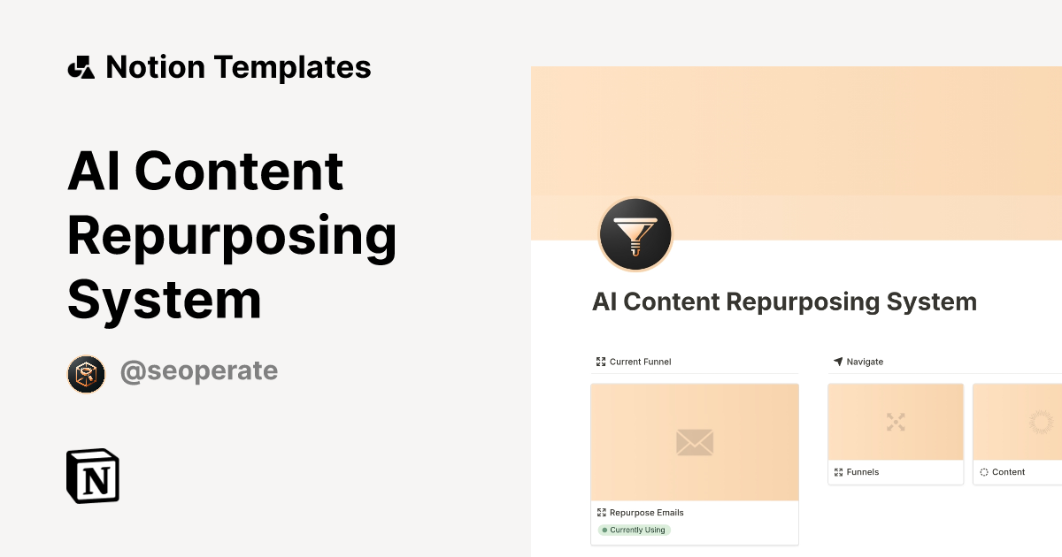 AI Content Repurposing System Template | Notion Marketplace