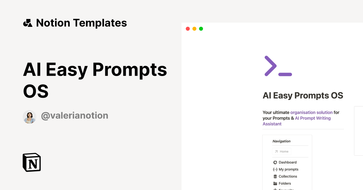 AI Easy Prompts OS Template | Notion Marketplace