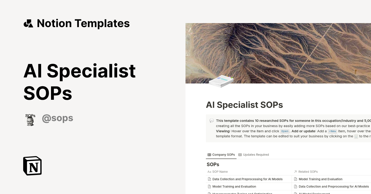 AI Specialist SOPs Template by SOPs | Notion Marketplace