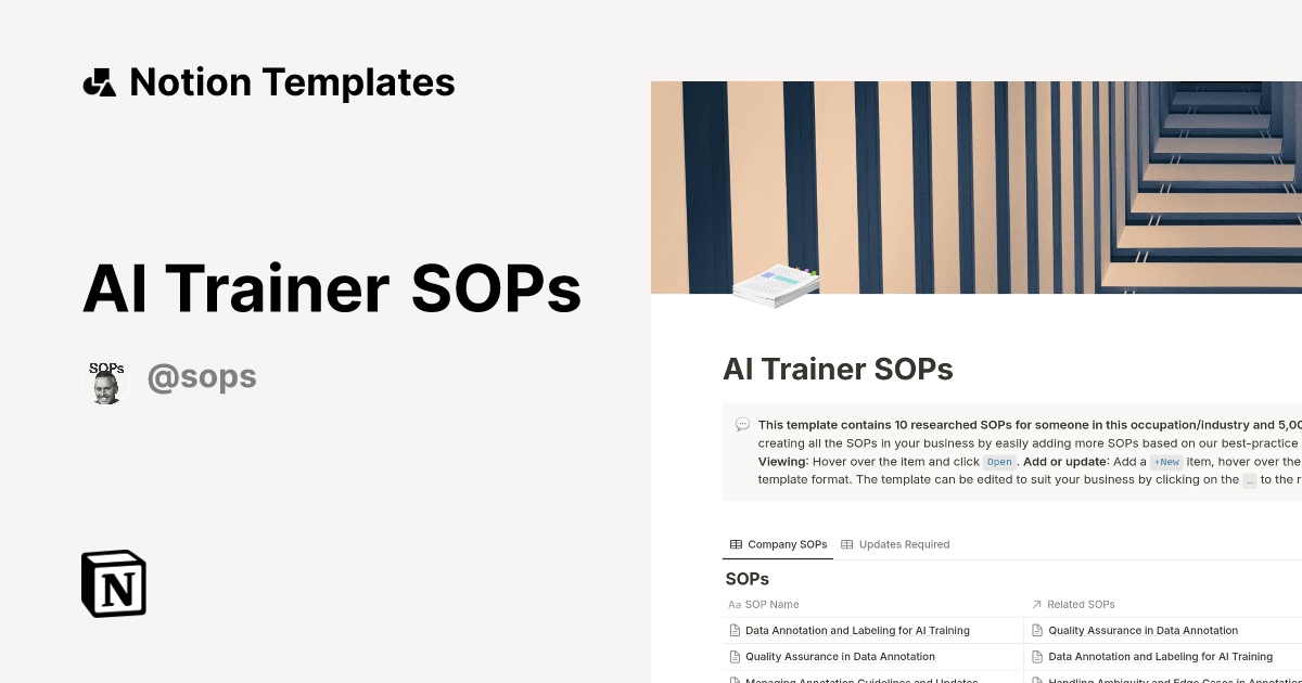 AI Trainer SOPs Template | Notion Marketplace