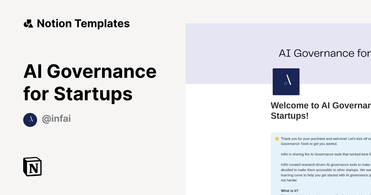AI Governance for Startups Template | Notion Marketplace
