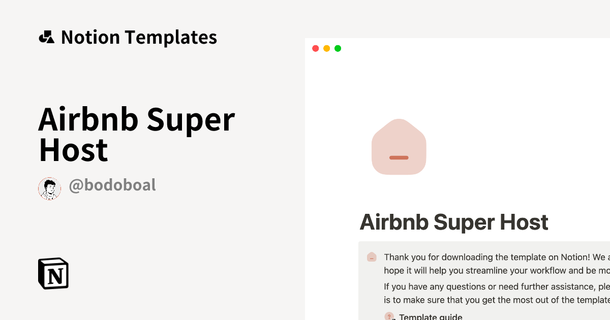 Airbnb Super Host Template | Notion Marketplace