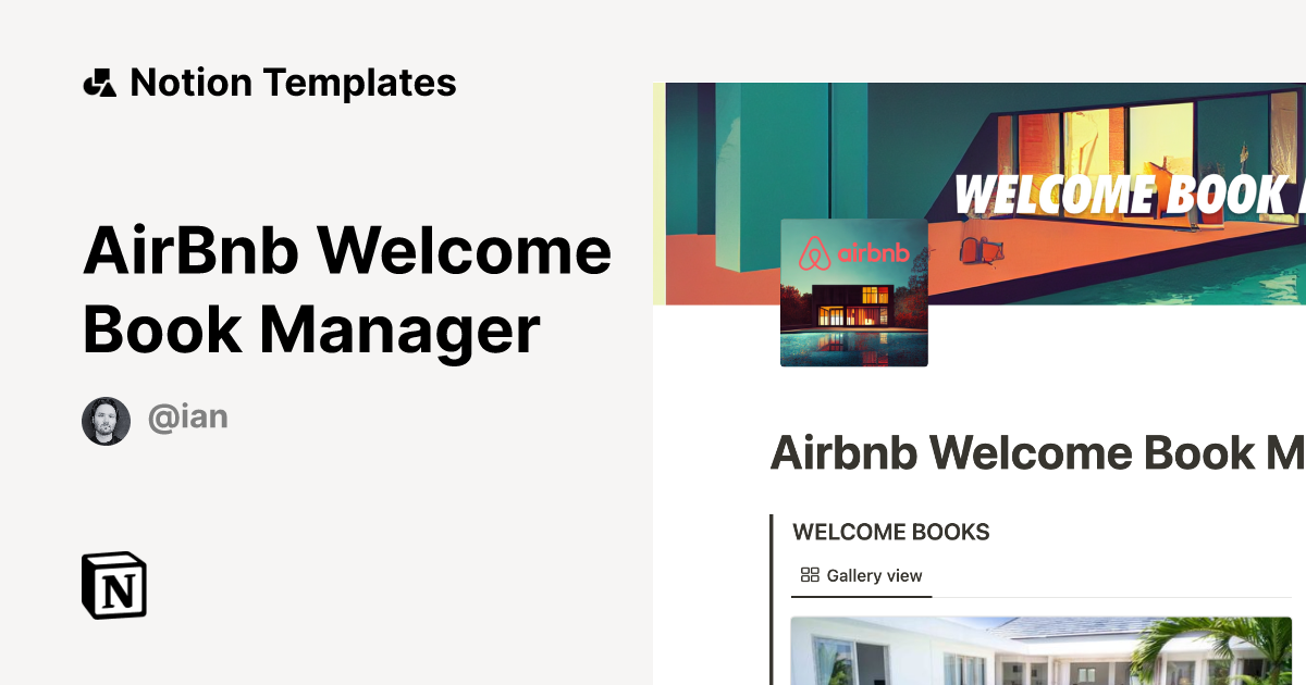 AirBnb Welcome Book Manager Template | Notion Marketplace