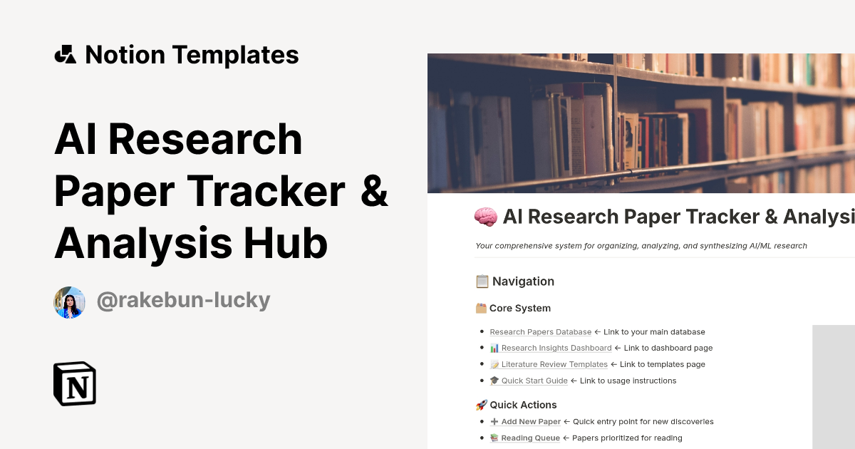 AI Research Paper Tracker & Analysis Hub Template by Rakebun Lucky ...