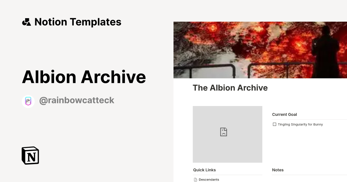 Albion Archive Template by RainbowCatTeck | Notion Marketplace
