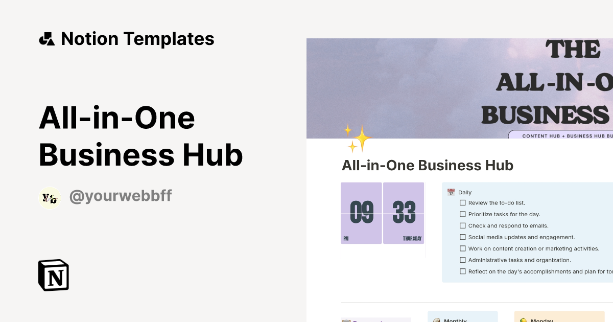 All-in-One Business Hub Template | Notion Marketplace