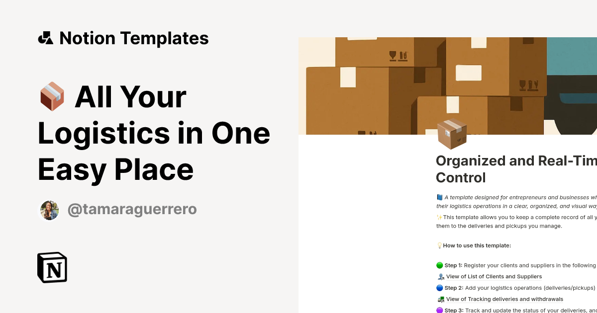 📦 All Your Logistics in One Easy Place Template | Notion Marketplace