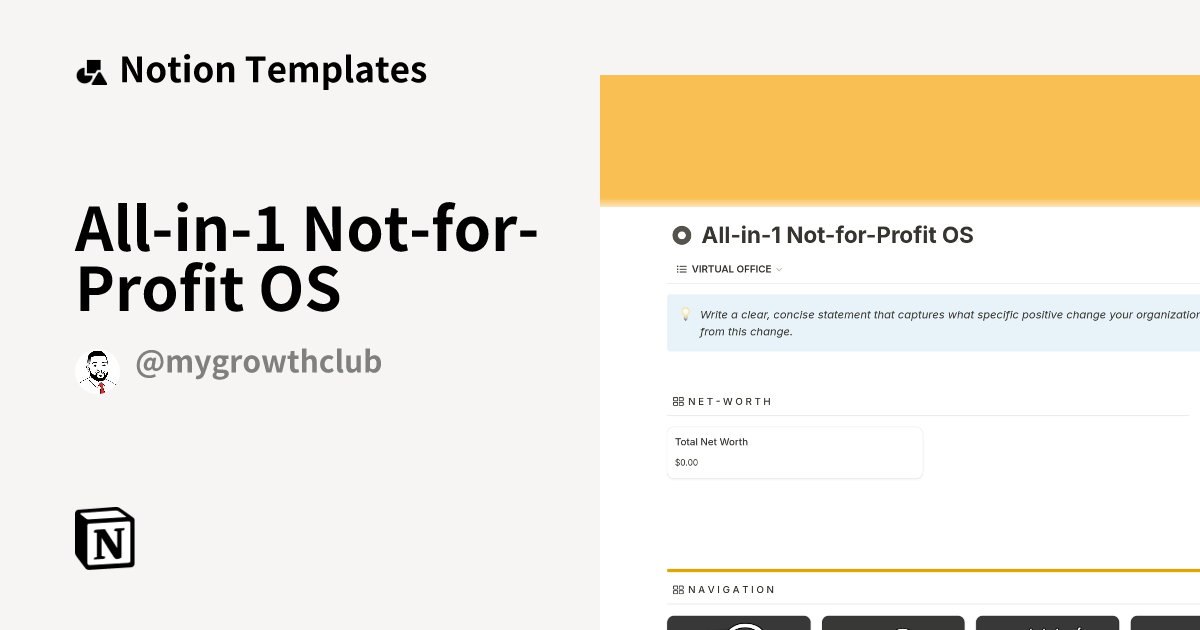 All-in-1 Not-for-Profit OS Template by Emmanuel & Grace | Notion ...