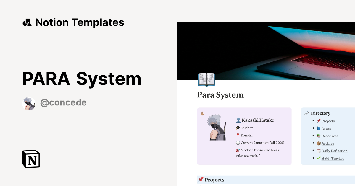 PARA System Template | Notion Marketplace
