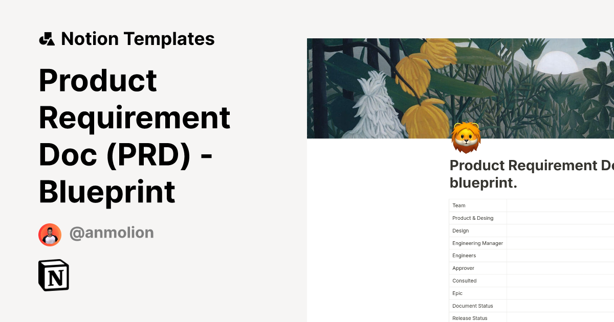 Product Requirement Doc (PRD) - Blueprint Template | Notion Marketplace