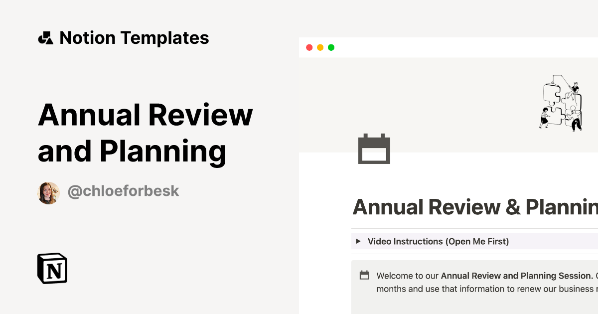Annual Review and Planning Template by Chloe Forbes-Kindlen | Notion ...
