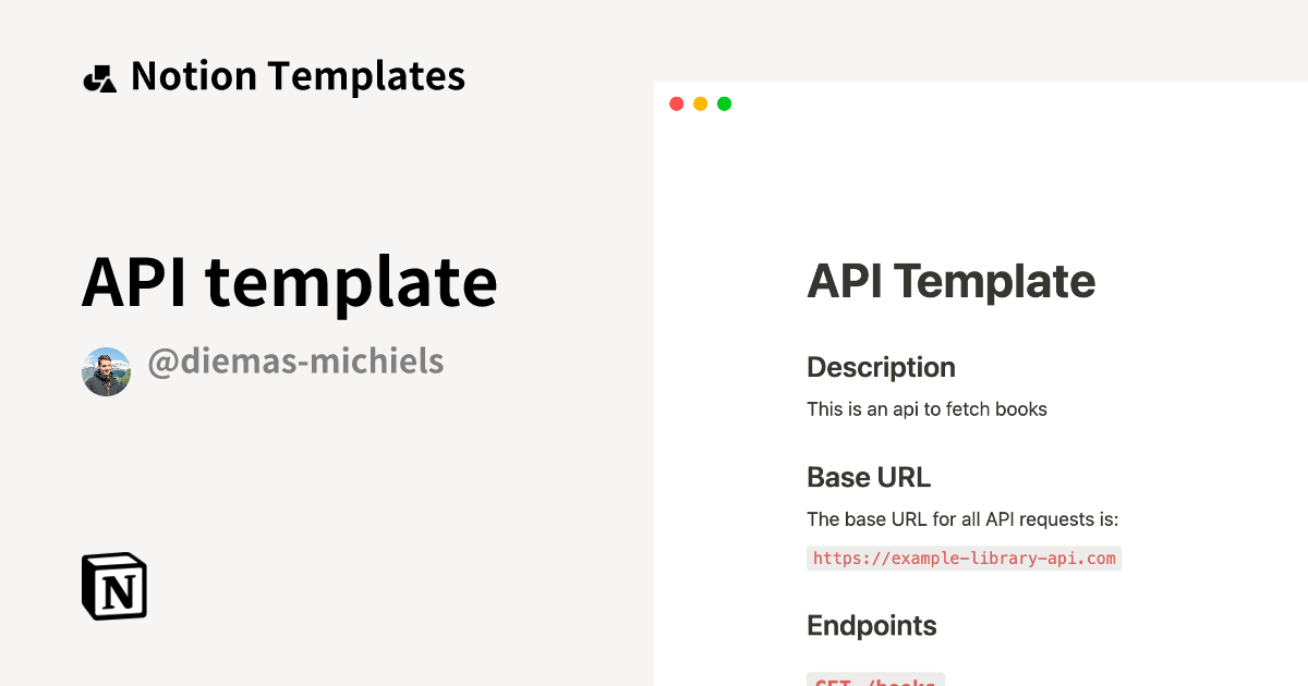 API template Template | Notion Marketplace API template Template | Notion Marketplace