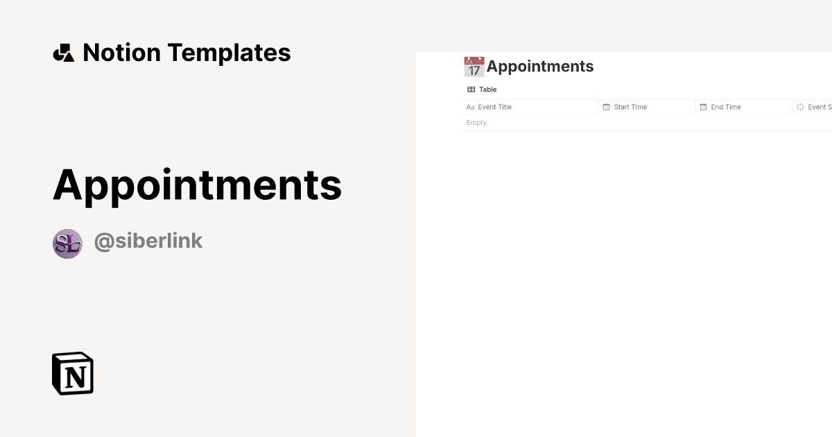 Appointments Template | Notion Marketplace