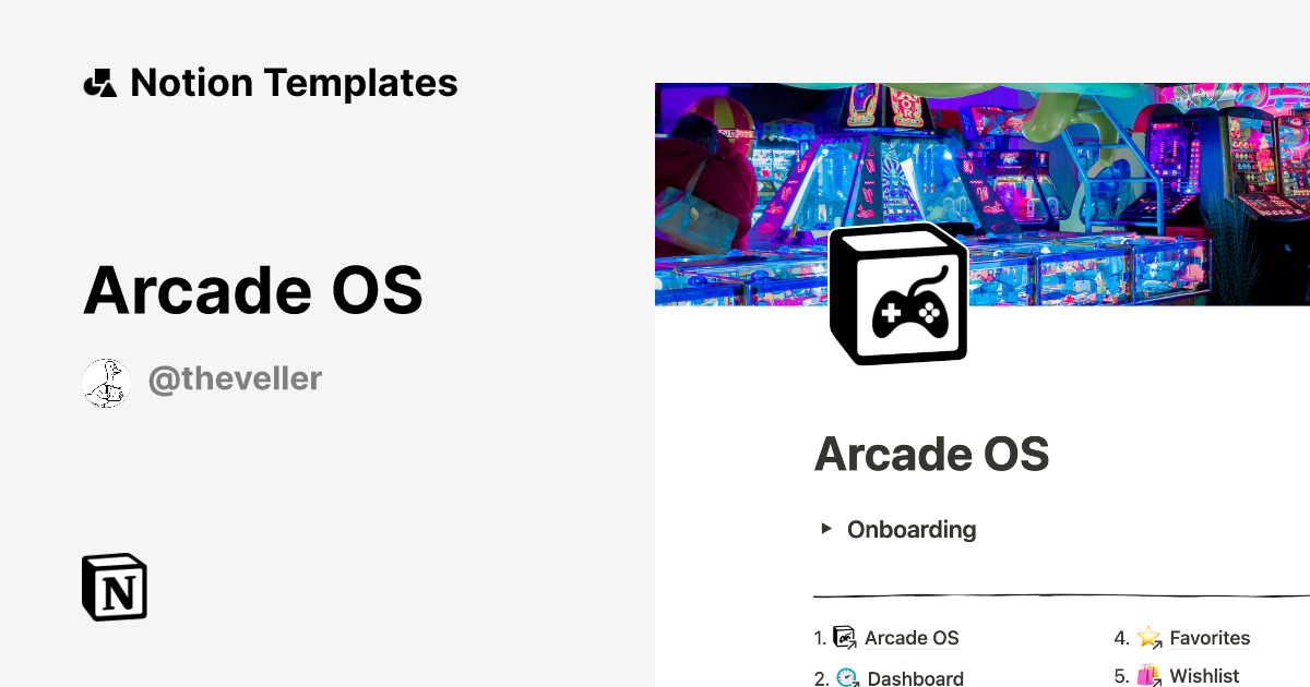 Arcade OS Template | Notion Marketplace