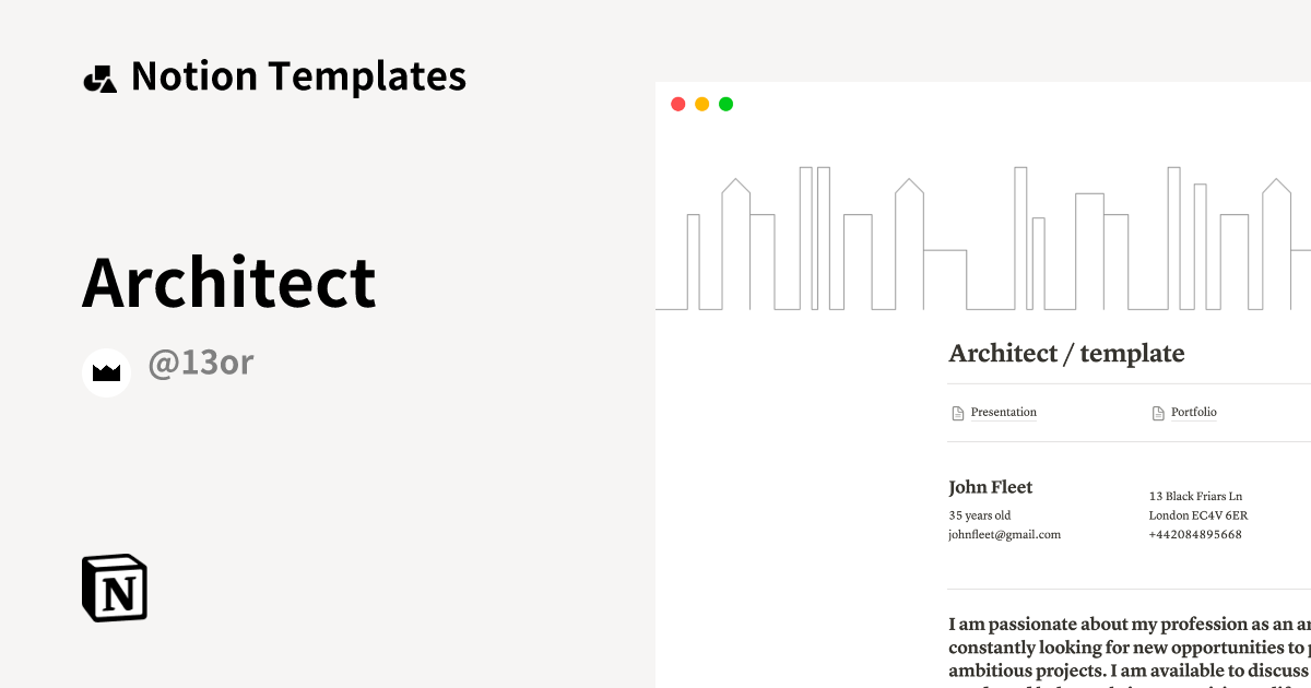 Architect Template | Notion Marketplace