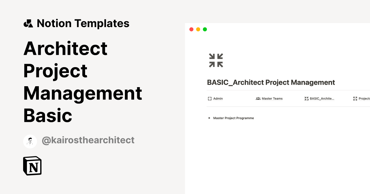 Architect Project Management Basic Template | Notion Marketplace