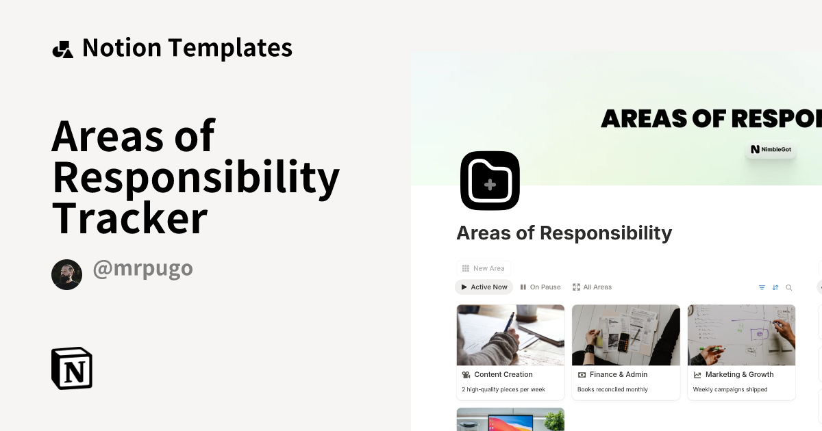Areas of Responsibility Tracker Template | Notion Marketplace
