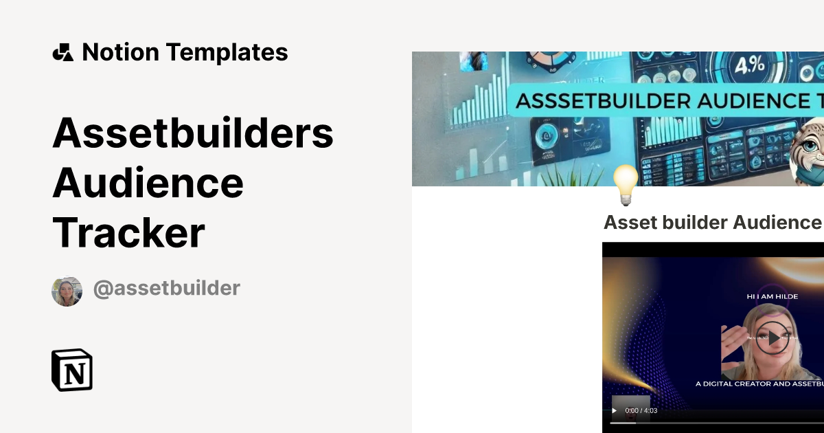 Assetbuilders Audience Tracker Template by Daily Practice For Success | Notion Marketplace