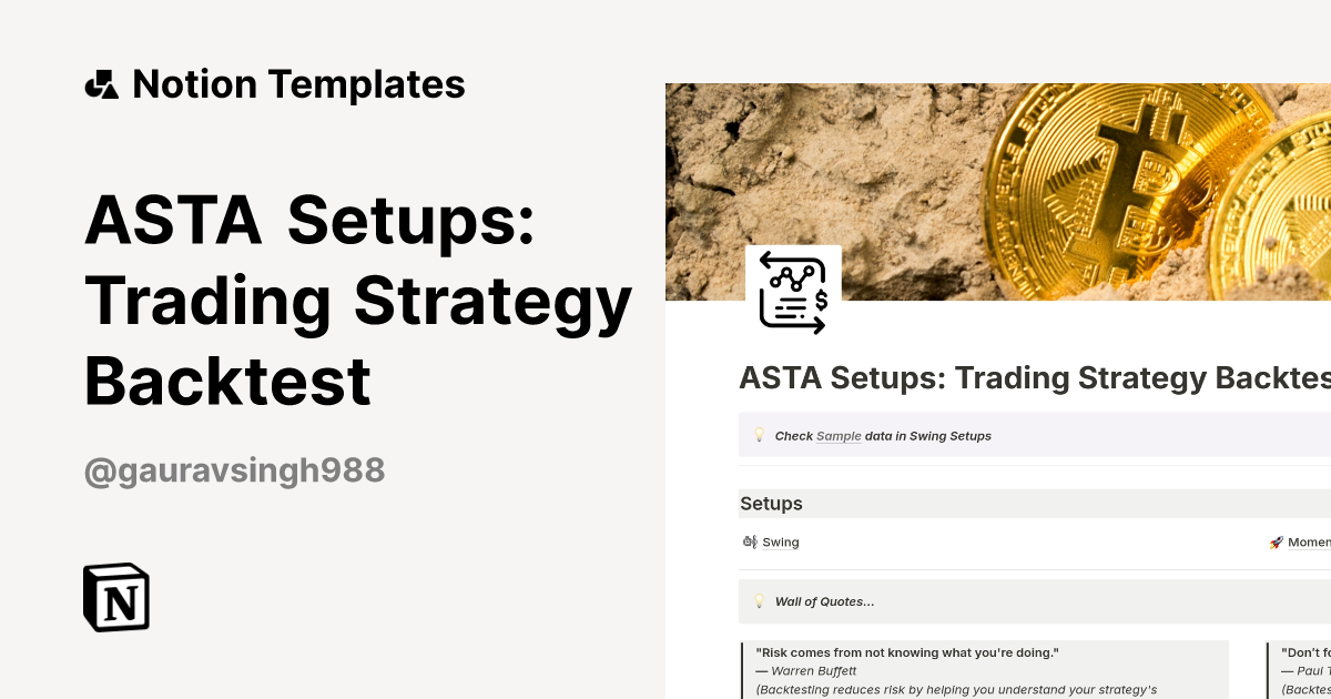 ASTA Setups: Trading Strategy Backtest Template | Notion Marketplace