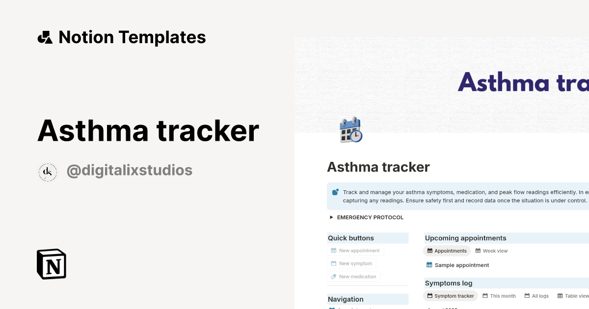 Asthma tracker Template | Notion Marketplace