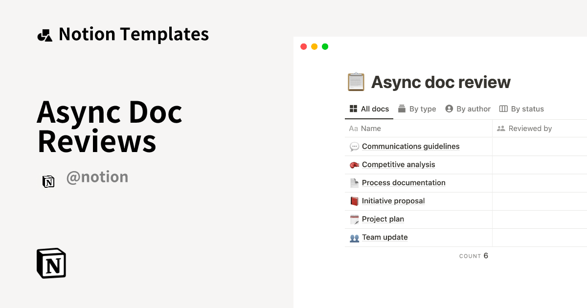 Async Doc Reviews 2025 Template | Notion Marketplace
