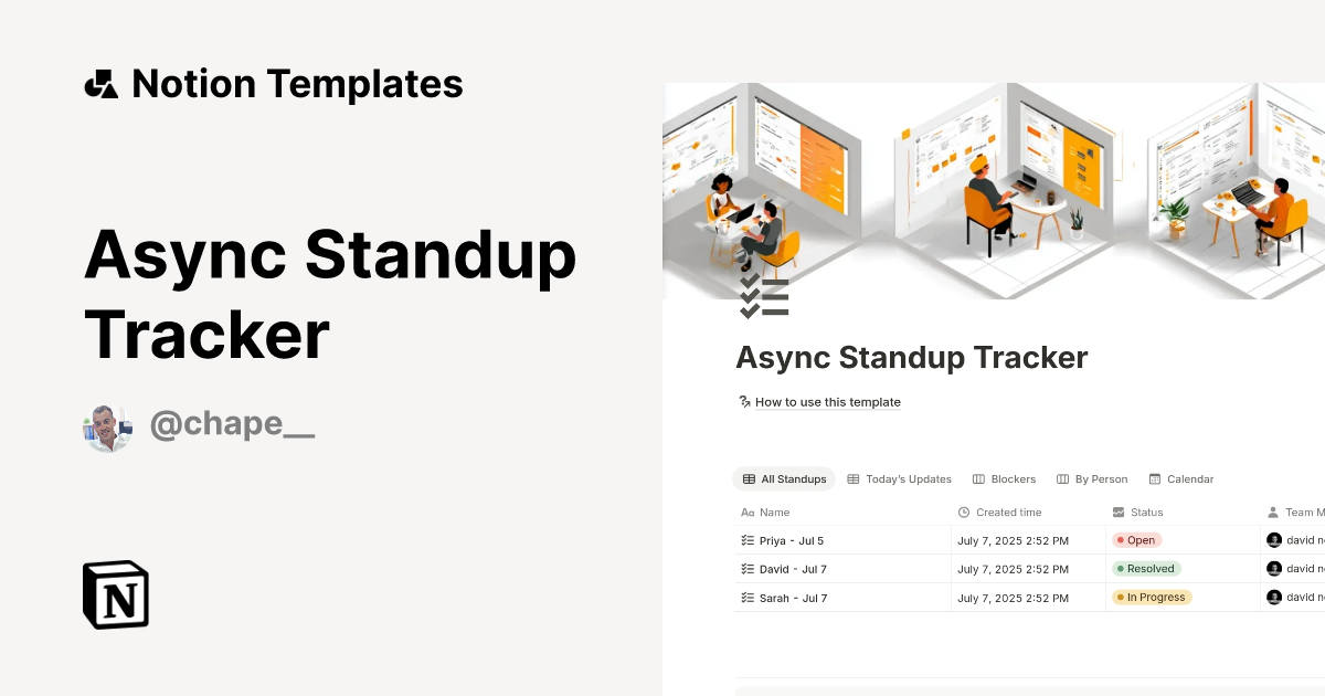Async Standup Tracker Template | Notion Marketplace