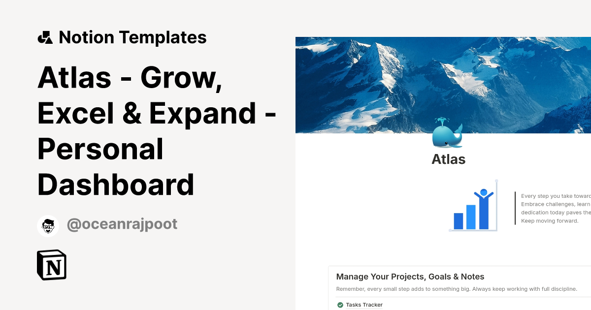 Atlas - Grow, Excel & Expand - Personal Dashboard Template by Ocean ...