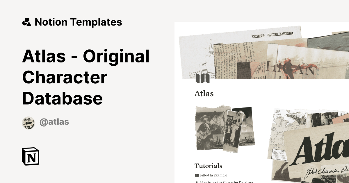 Atlas - Original Character Database Template by Atlas | Notion Marketplace