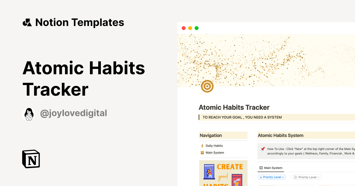 Atomic Habits Tracker Template | Notion Marketplace